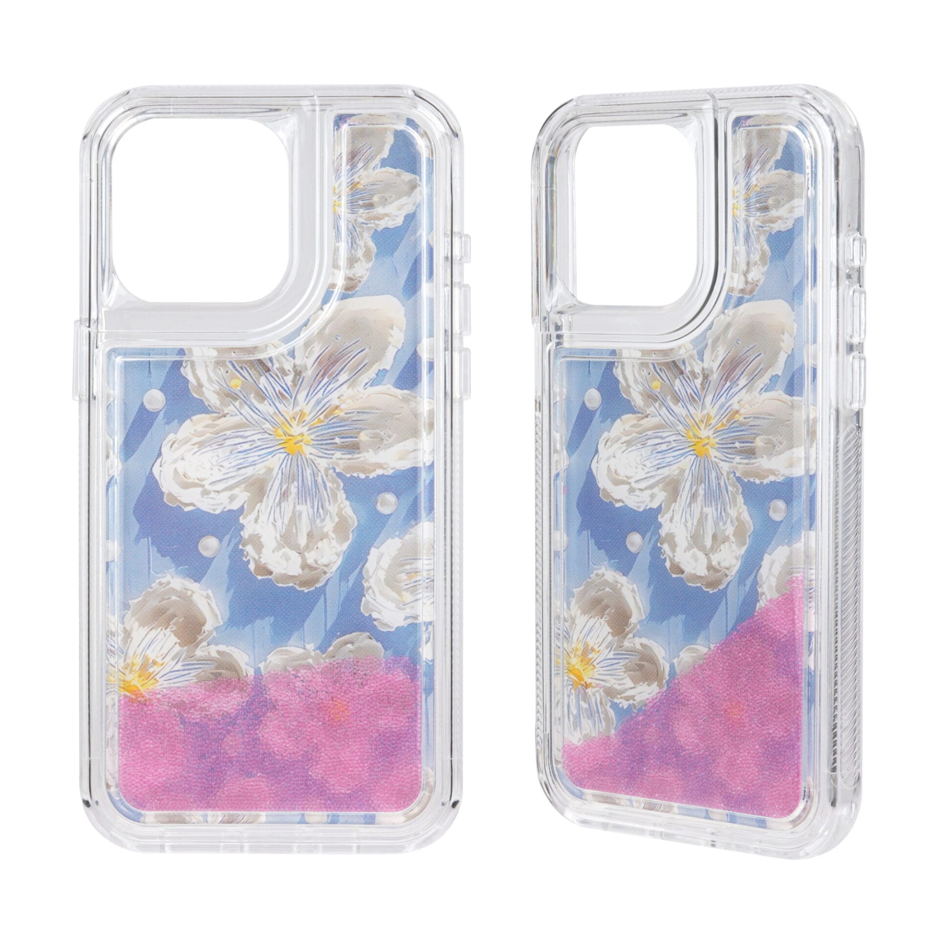 Quicksand Dry Beads Painted TPU and PC Phone Case - JQX