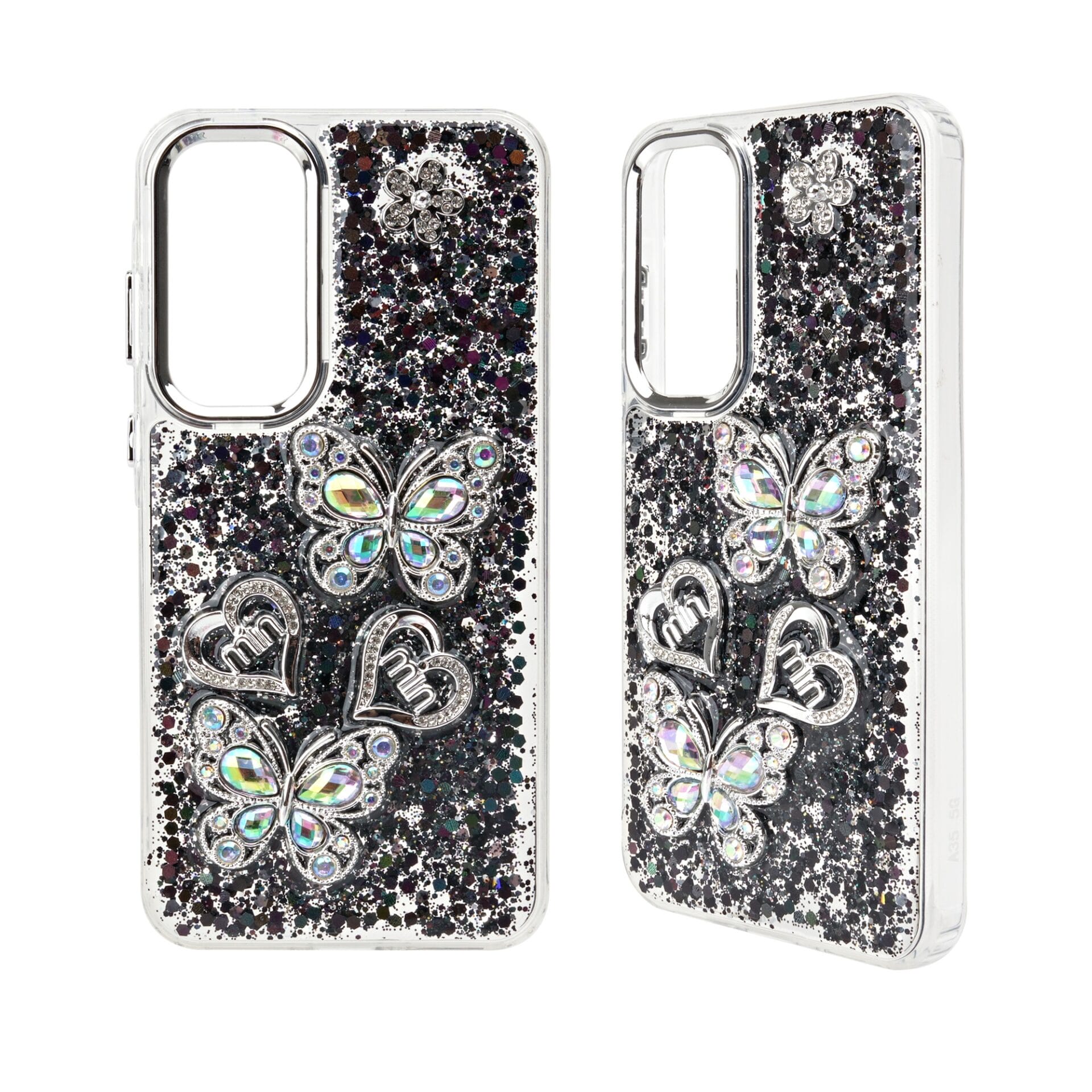 Phone case with butterfly and diamond design at wholesale price. - JQX