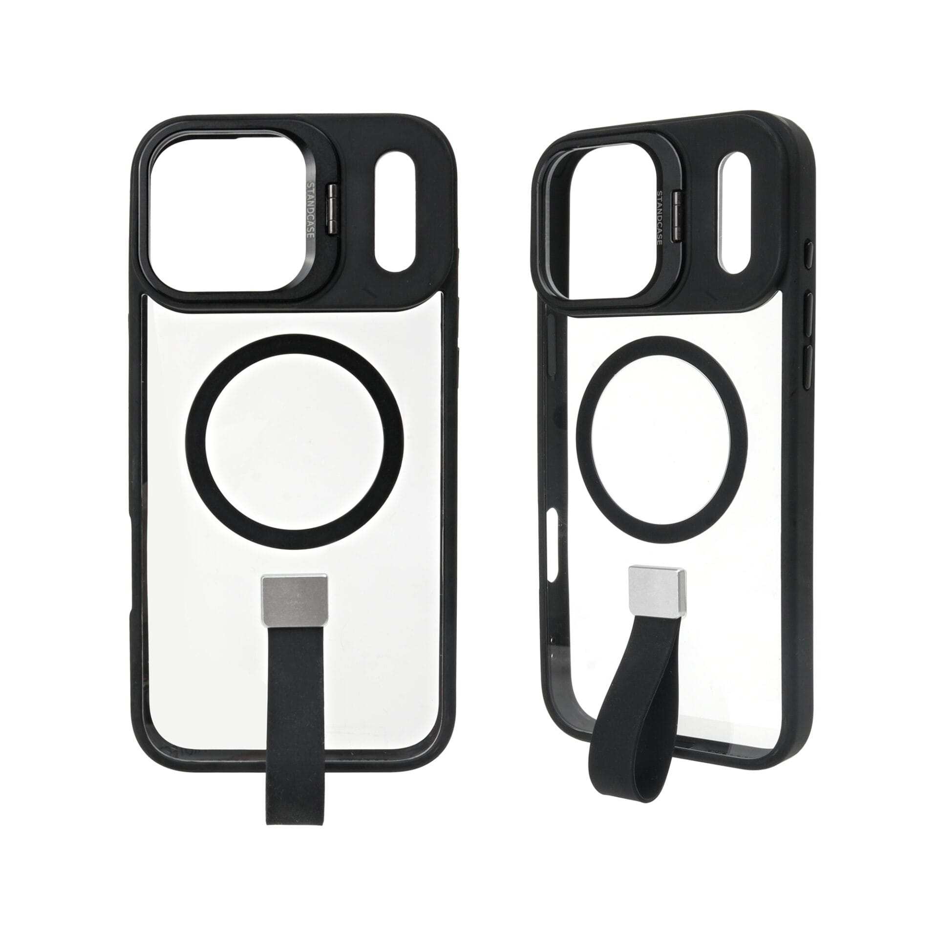 Transparent magnetic phone case with lens screen protector and wrist ...